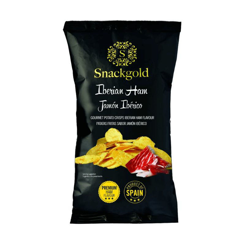 SnackGold Gourmet Iberian Ham Potato Crisps. Atlantico UK Food ...