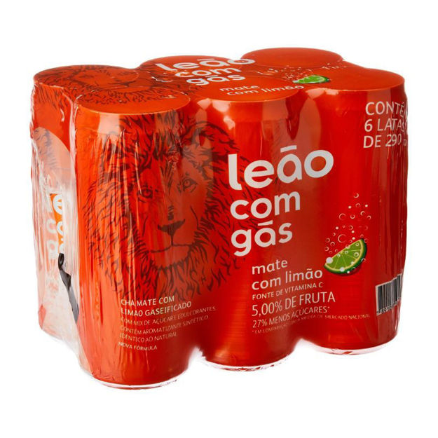 Cha Matte Leao com Gás Sabor Limao Lata 290ml. Atlantico UK Food ...